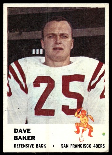 1961 Fleer Dave Baker San Francisco 49ers #64 | eBay