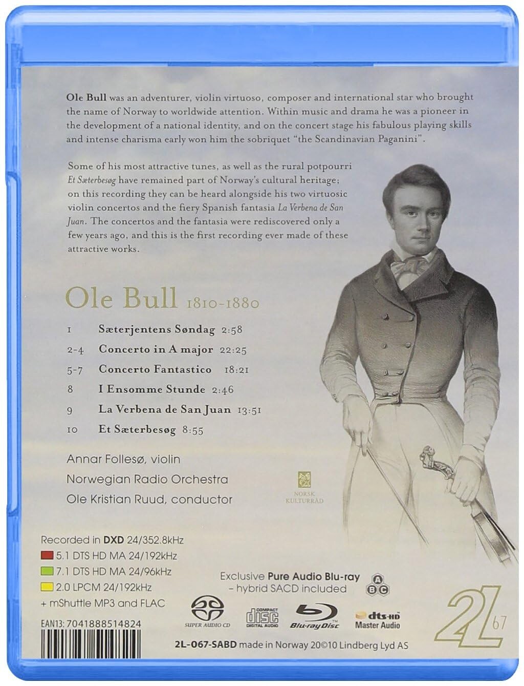 Ole Bull Violin Concertos ANNAR FOLLESÖ OLE KRISTIAN RUUD 2L Pure Audio ...