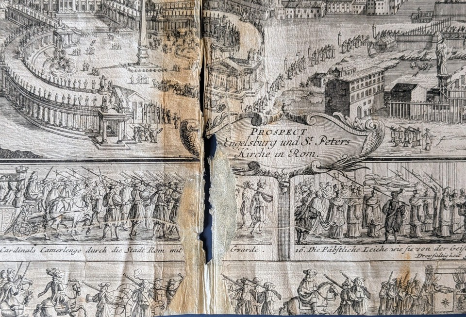 Vatican c.1718 Weigel Papal Conclave Plan & St. Peter’s View Rome Italy ...