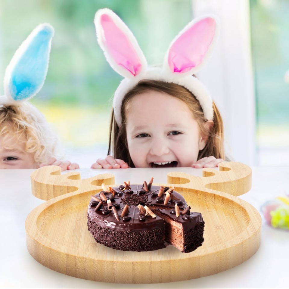 Decorative Bamboo Plate Cartoon Food Plate Cake Fruits Serving Plate ...