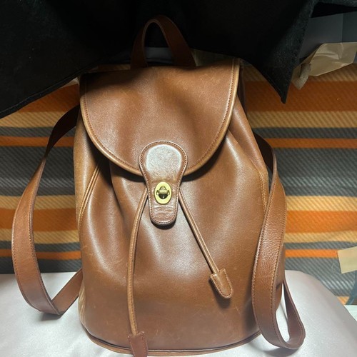 [Excellent+] COACH 9943 Vintage Leather Backpack Old Coach Flap Top ...