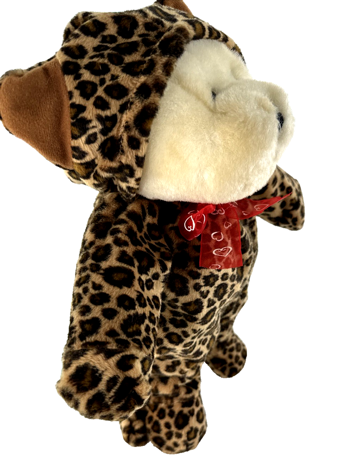 Vintage Valentine Bear Plush In Cheetah Spots Costume 12" x 12" 1998 G ...