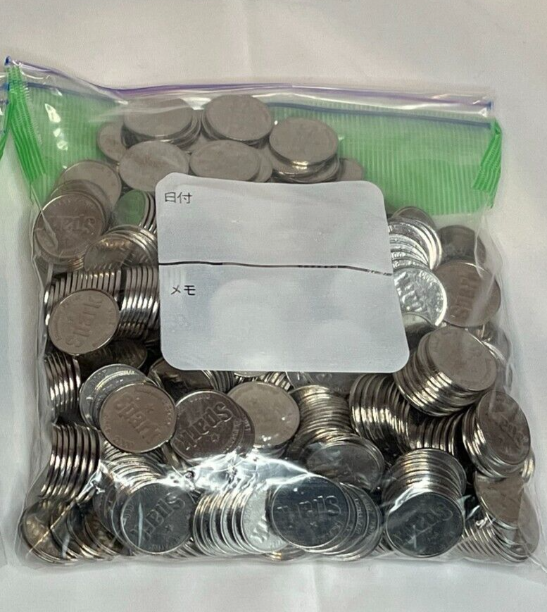 500 PACHISLO SLOT MACHINE TOKENS - Standard 0.984inch 25mm USED CLEANED ...