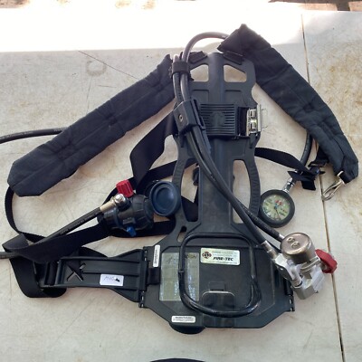 Firefighter SCBA Harness Backpack w/ Gauges Regulator Survivair Cougar ...