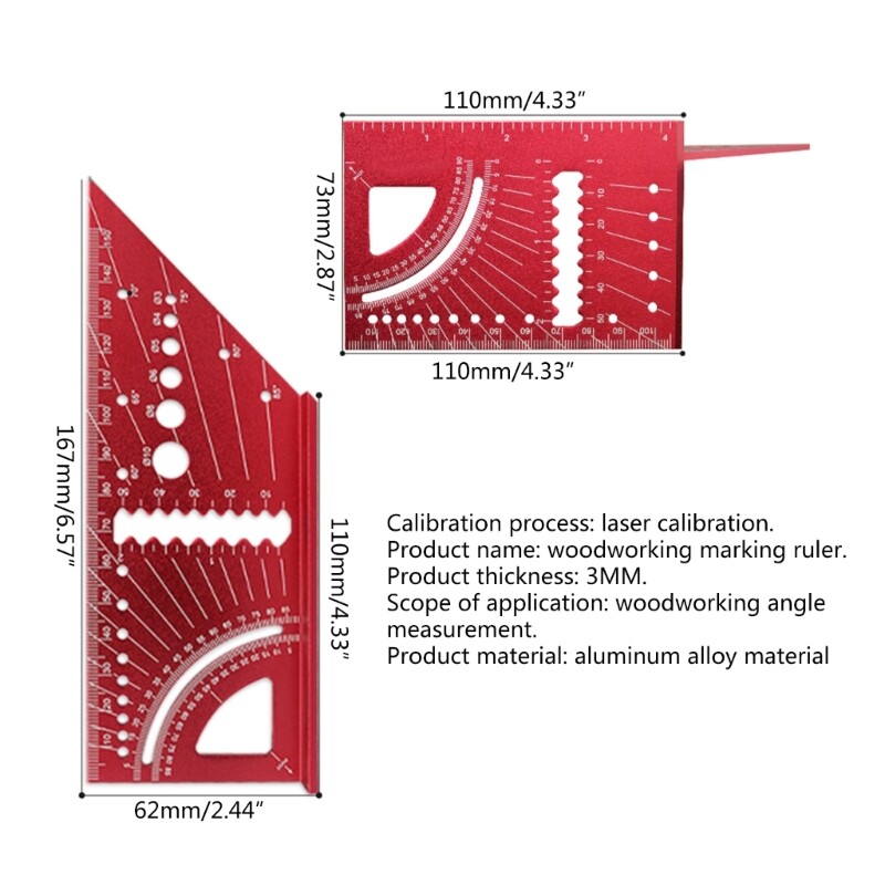 Japanese-style Mitre Angle Ruler with Clear Scale Multipurpose Angle ...