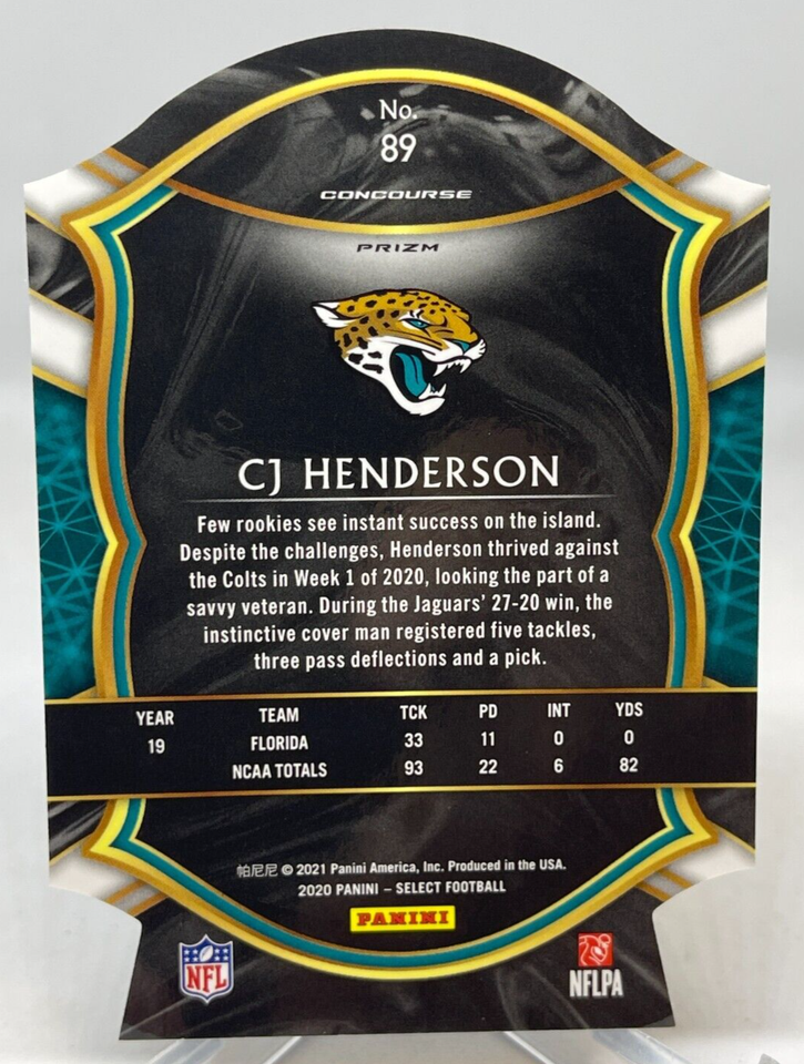 CJ Henderson 2020 Select Concourse Light Blue Prizm Die-Cut Rookie ...