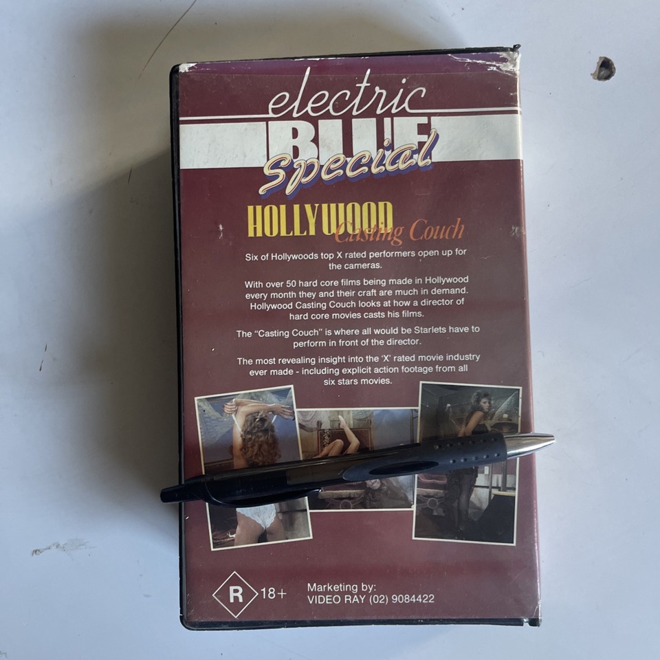 Vintage VHS Tape Electric Blue Special Hollywood Casting Couch Big Box ...