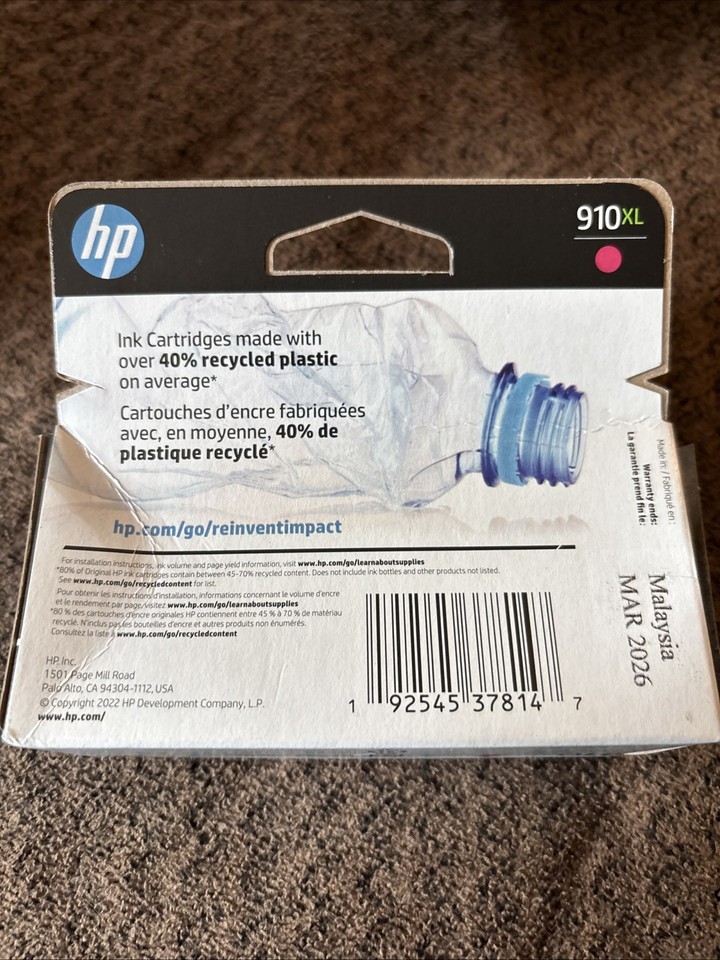 HP 910XL Magenta High-yield Ink Cartridge Works with HP OfficeJet 8010 ...