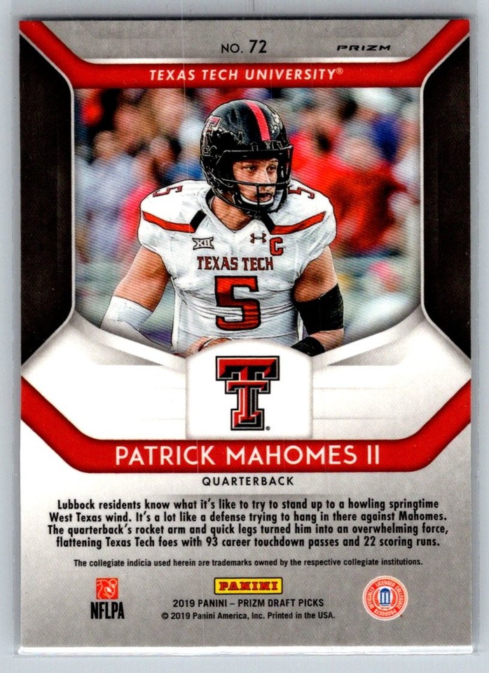 2019 Panini Prizm Draft Picks #72 Patrick Mahomes II Prizms Silver | eBay