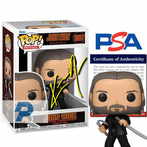 ⚡Keanu Reeves Signed John Wick 1687 Funko Pop PSA Sticker w/ Protector ...