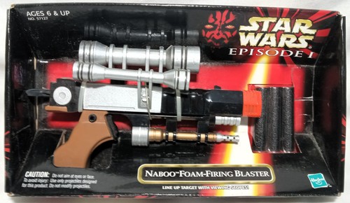 1998 Hasbro Star Wars Episode 1 Naboo Foam Firing Blaster New in Package! | eBay