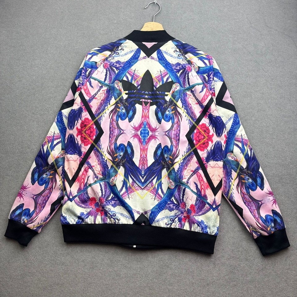 ADIDAS FARM RIO Jacket Women UK 18 Peacock Bird Originals AOP Trippy ...