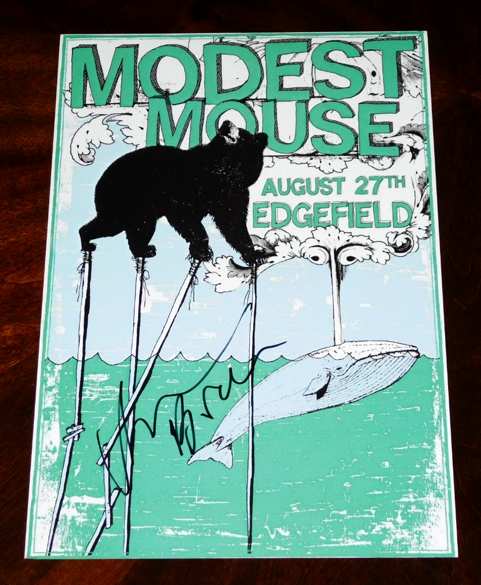 MODEST MOUSE SINGER ISAAC BROCK SIGNED 12X18 SHOW POSTER!!! | eBay