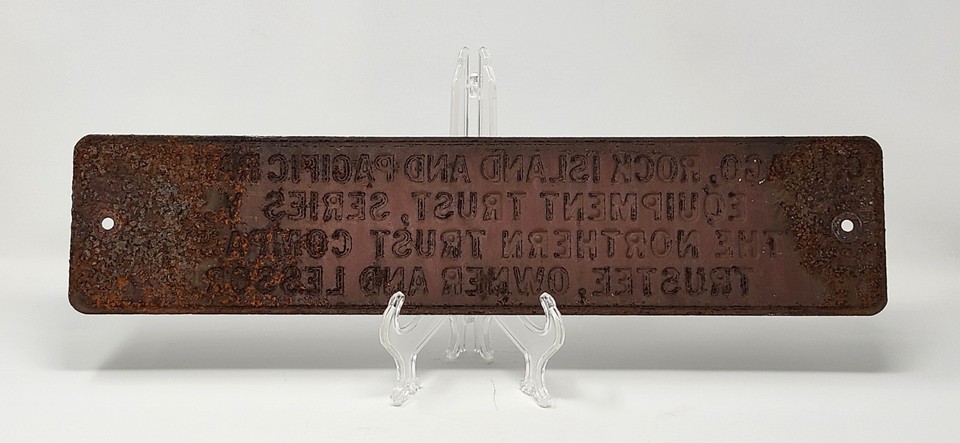 Vtg. Chicago Rock Island and Pacific Railroad Cast Metal Sign Plaque ...