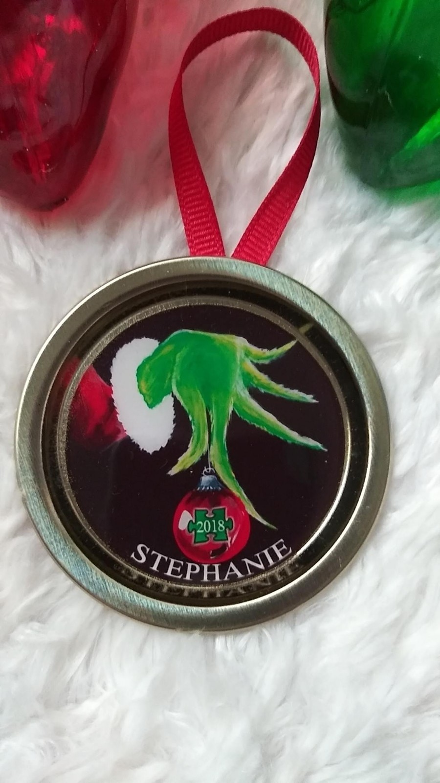 Lot of 10 The Grinch Personalized Autism Awareness Ornaments 2020 Mason ...