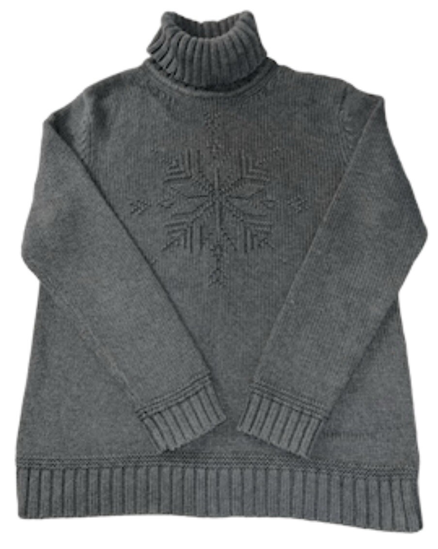 Lauren Ralph Lauren Gray Snowflake Turtleneck Sweater… - Gem