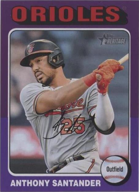 2024 Topps Heritage Mini - Anthony Santander #9 Purple Border "White ...