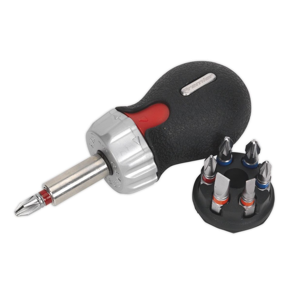 Sealey Fine Tooth Ratchet Screwdriver Set 8pc Stubby Platinum Series ...