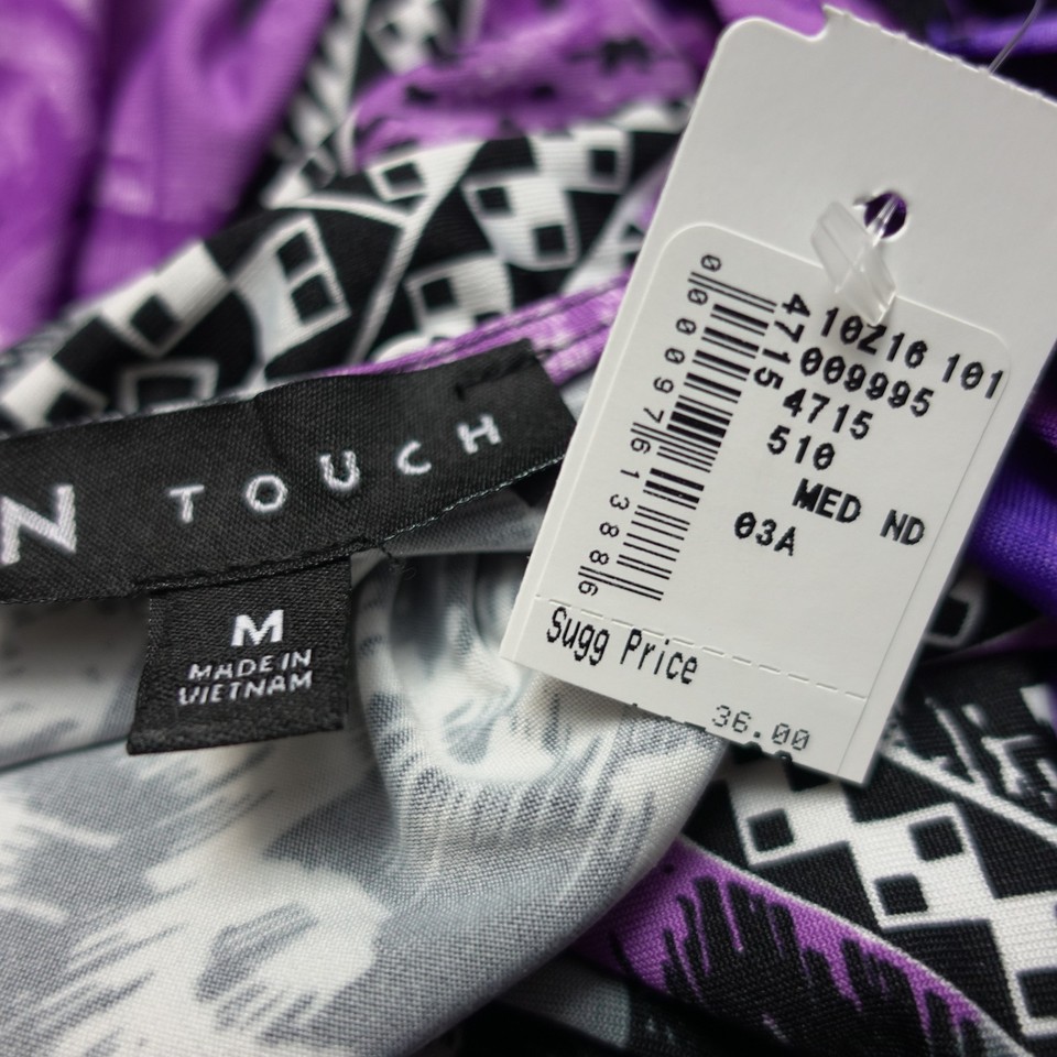 N Touch Women M L XL Purple Black Gray Ivory Tunic Top Blouse Shirt ...