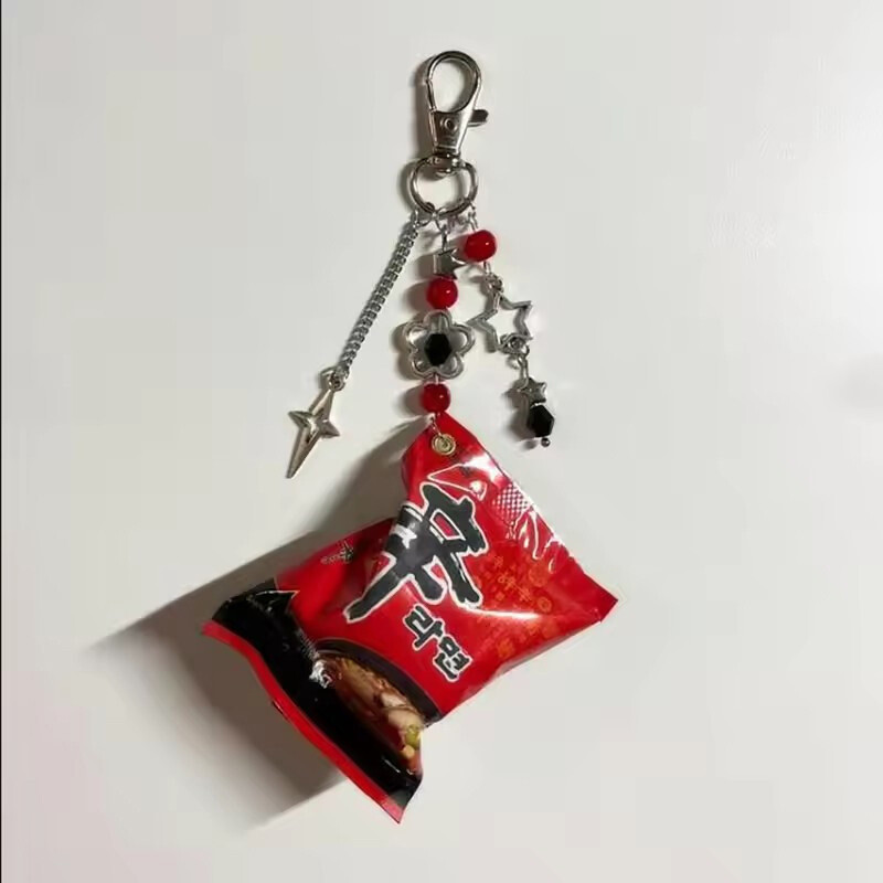 1 Piece Handmade Buldak Ramen Keychain Aesthetic Simulated Snack Bag ...