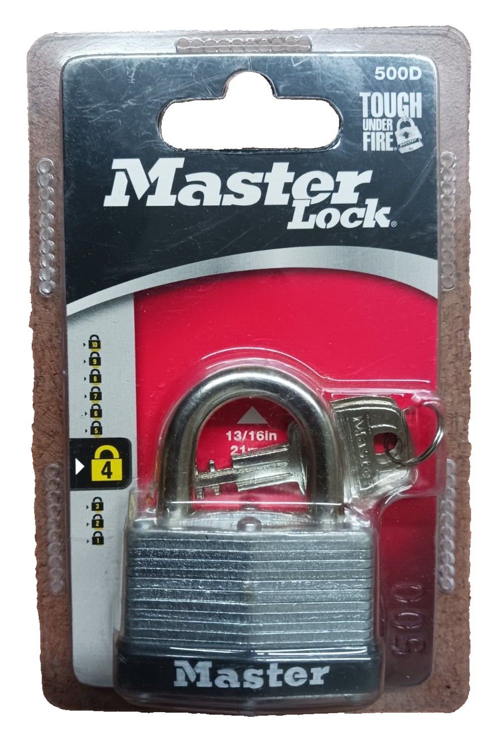 Master Lock 500D Padlock, Laminated Steel Warded Lock, 1-3/4 In. Wide ...