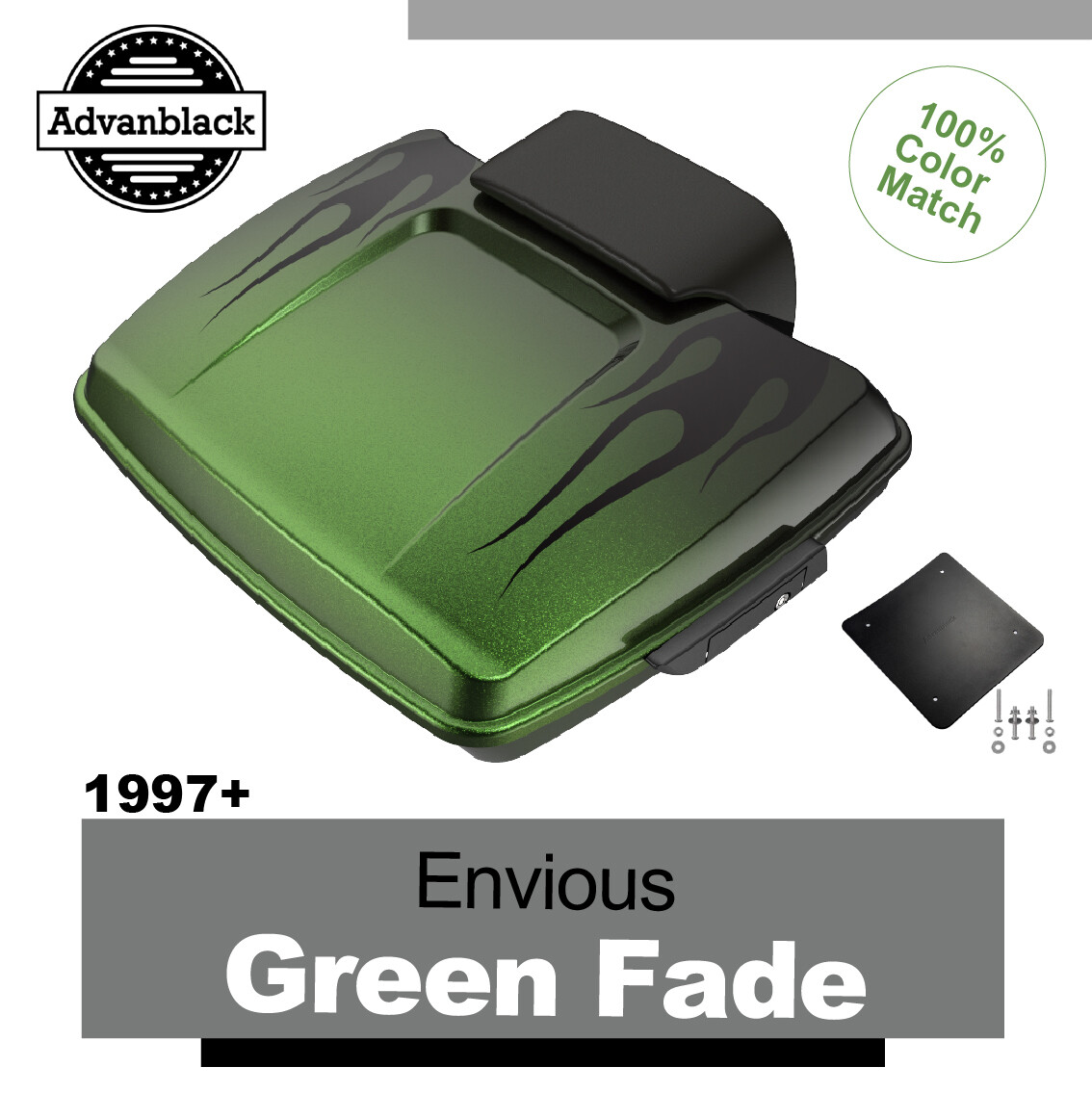 Envious Green Fade Rushmore Razor Tour Pack For Harley Touring/Softail ...