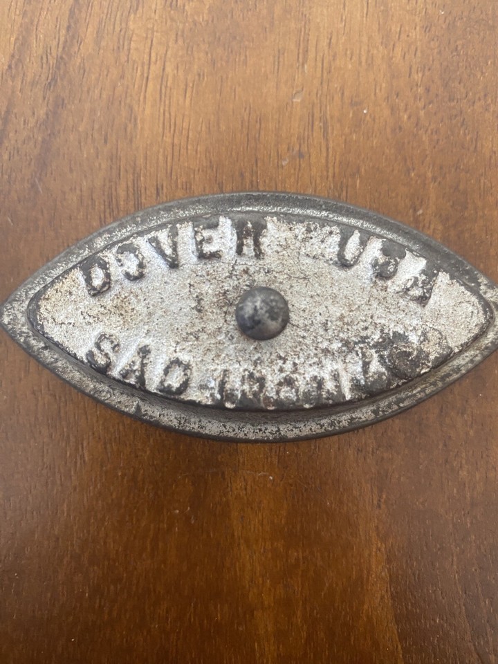 Antique Miniature Dover Sad Iron USA Salesman Sample/Toy w/ Removable ...