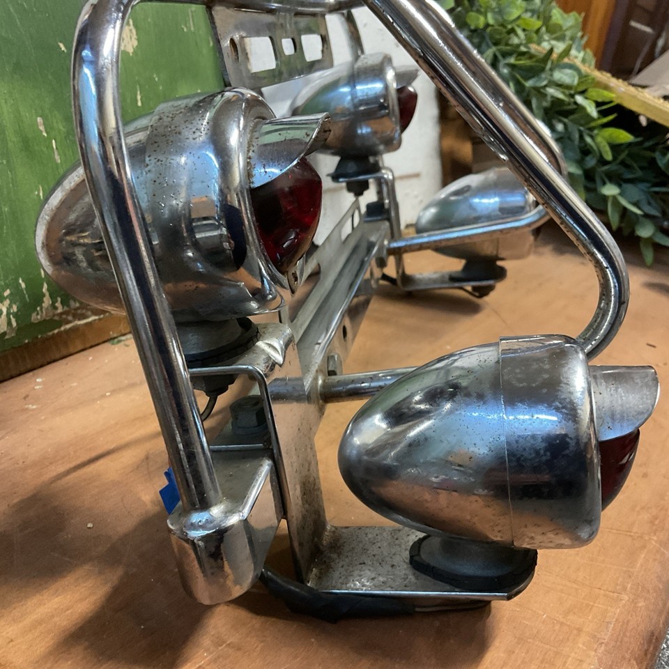 Harley Accessory Rear Fender Bumper Bullet Light Bar Shovelhead Panhead ...