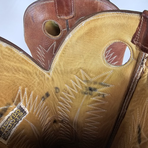 Vtg Hondo Boots Extra Tall Buckaroo Men 11 D Tan Rodeo Cowboy ...