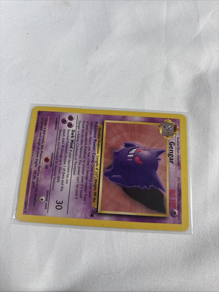 Pokemon Gengar Non Holo Rare 5/62 Fossil Base Set Vintage 1999 | eBay