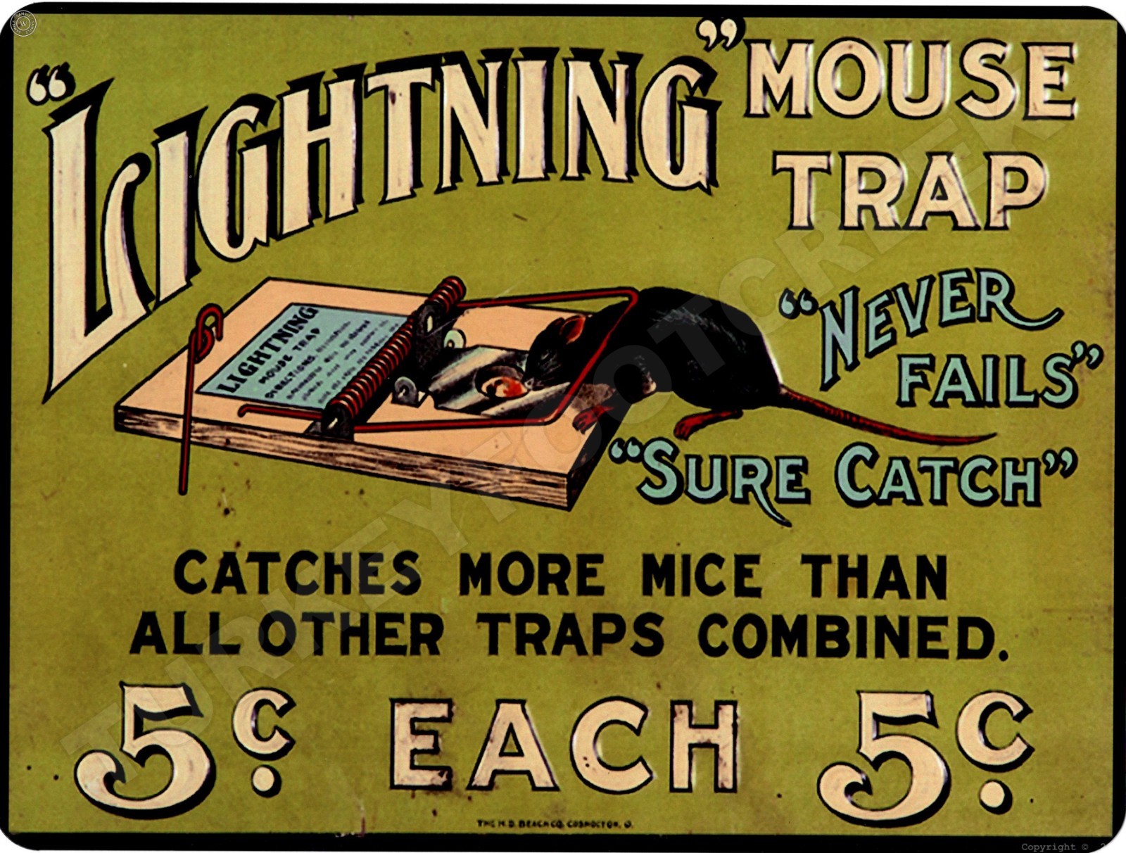 Lightning Mouse Trap 9" x 12" Metal Sign | eBay