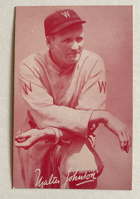 1980 WALTER JOHNSON Pink /Red Sepia Exhibit Card | eBay