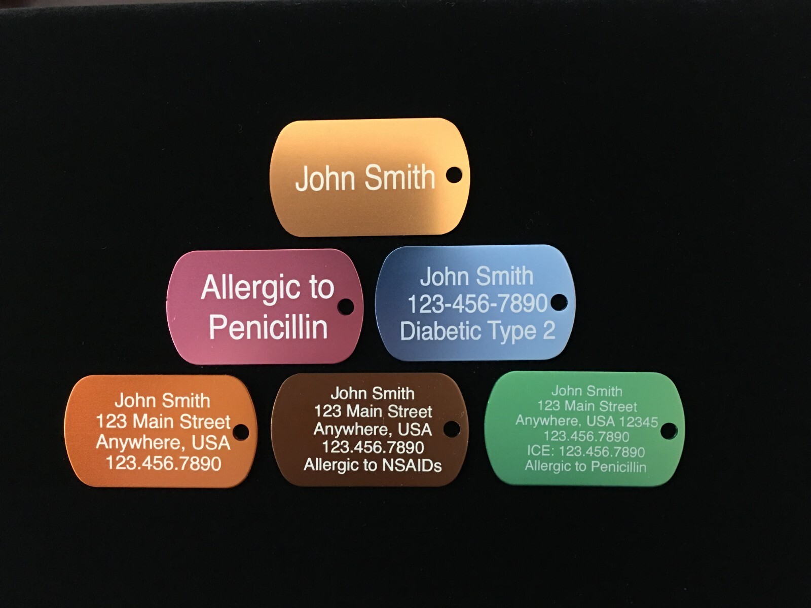 ALUMINUM DOG TAG GI TAG PERSONALIZED UP TO 4 LINES EACH SIDE - 30 ...