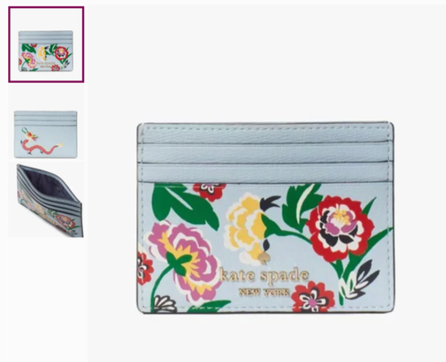 Kate Spade Dragon Printed Small Slim Card Holder New With Tag | eBay