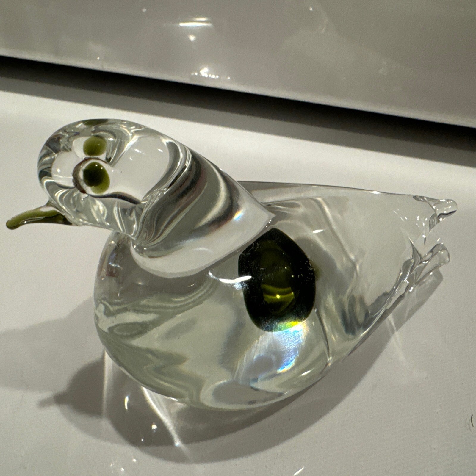 C50s Antonio da Ros For Cenedese Murano Glass Bird Figurine Duck Green ...