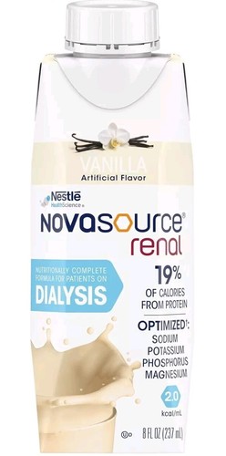 Nestle Novasource Renal Nutritionally Complete Formula 8 oz Carton 24 ...