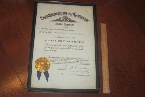 VIETNAM ERA 1963 COMMISSIONING DOCUMENT SIGNED BY KENTUCKY GOVERNOR ...
