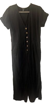 ASOS New Look Tall Button Front Black Jumpsuit Size 12 | eBay