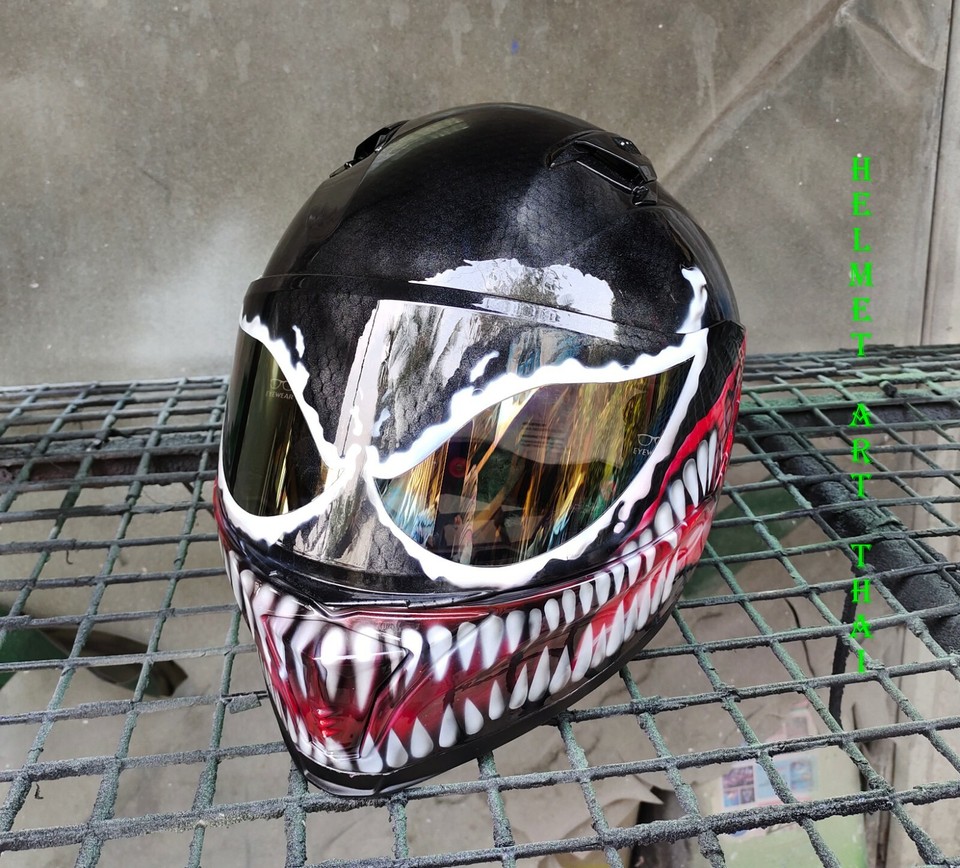 VENOM Custom Airbrushed Motorcycle Helmet | eBay