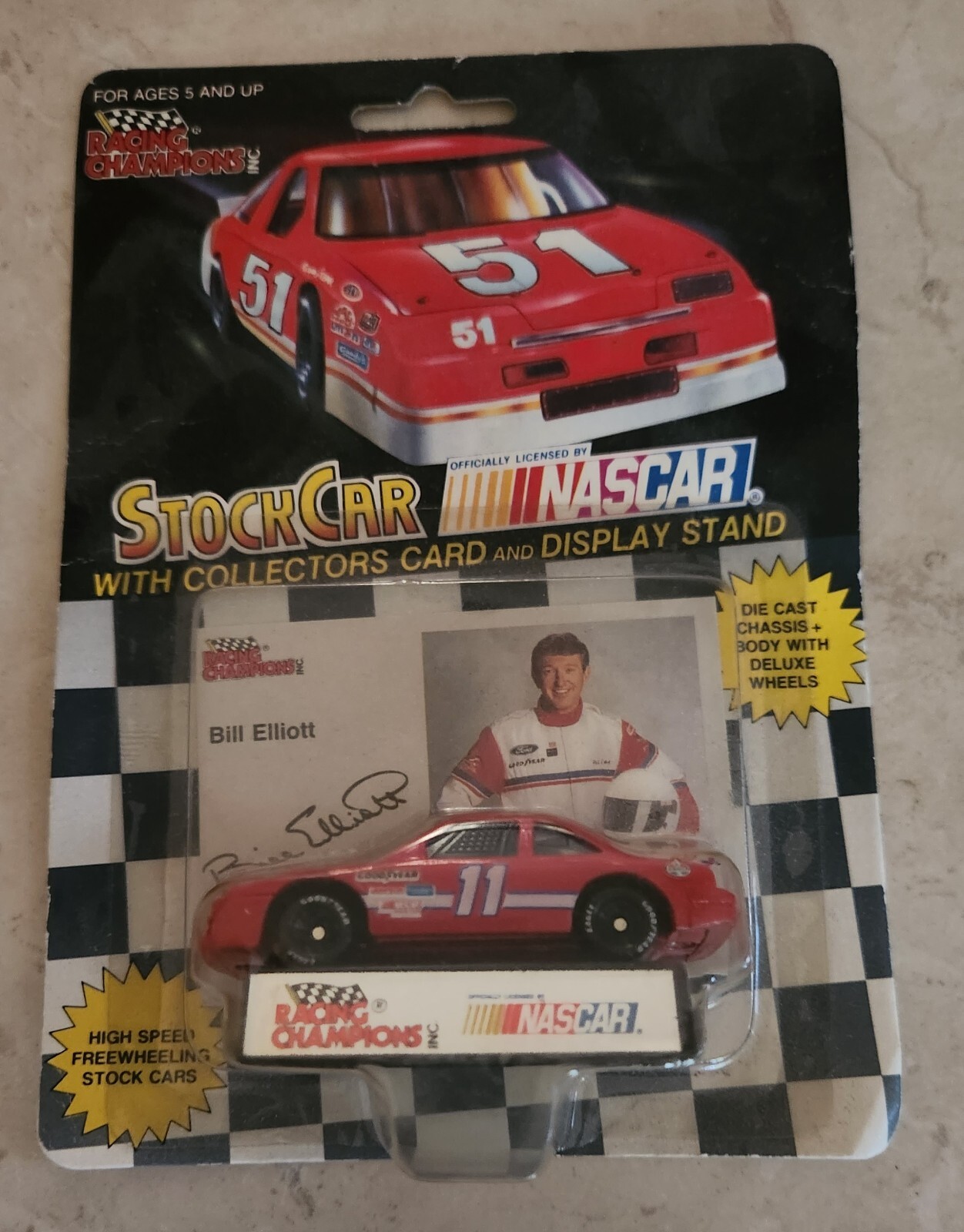 Bill Elliott #11 Amoco Racing Champions 1991 Die Cast w/card SEALED 1/ ...