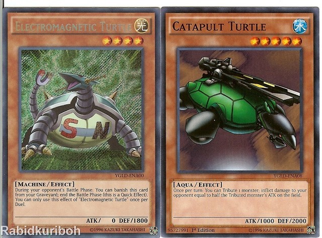 Yugioh Electromagnetic Turtle (Secret Rare) + Catapult Turtle - Set Lot ...