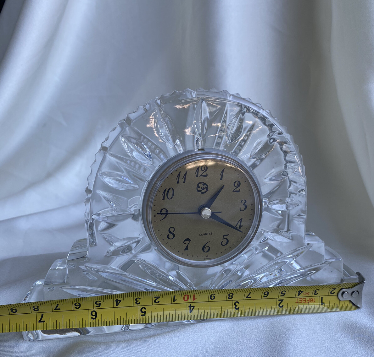 Vintage Stawer Quartz Lead Crystal Glass Mantle Clock - Heavy crystal ...