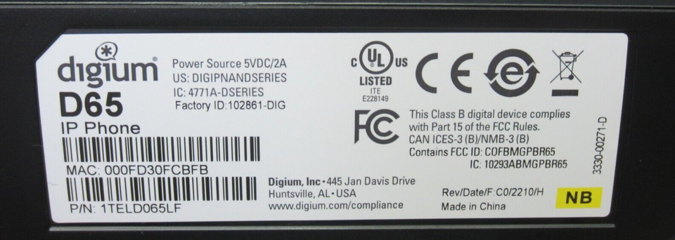 Sangoma/Digium D65 6-Line Display IP Speakerphone POE Refurbished (19 ...