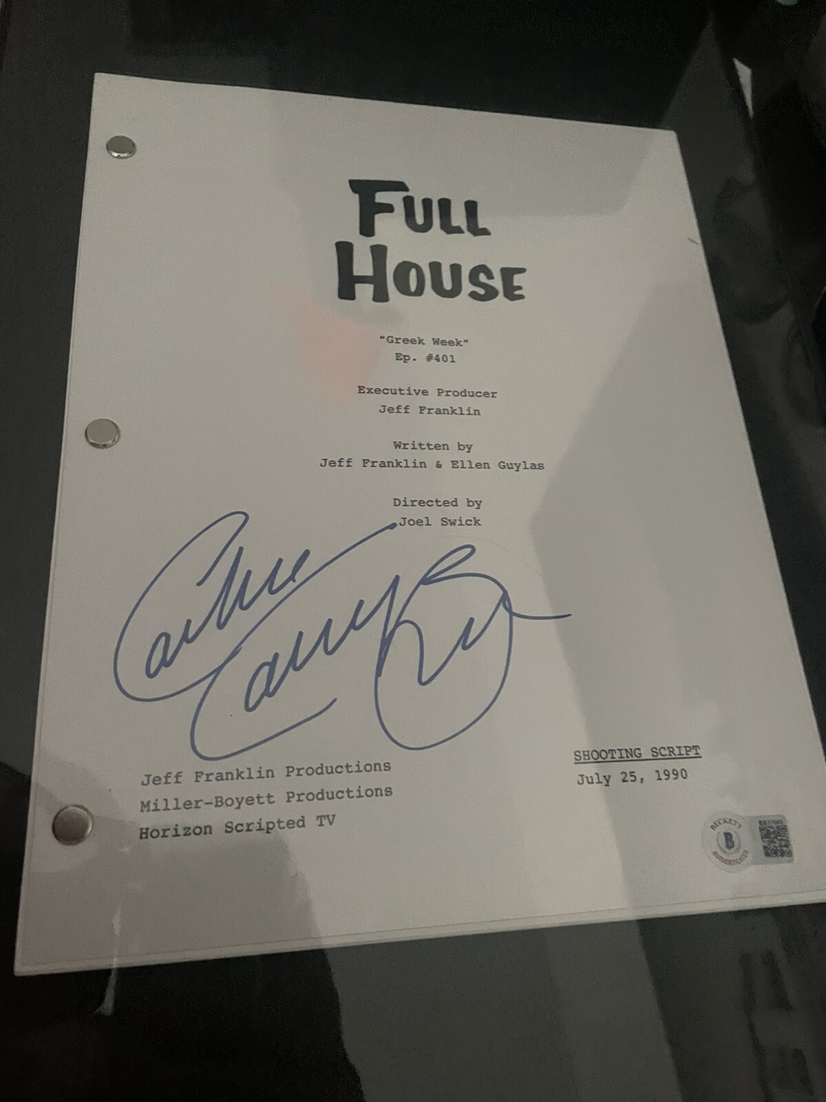 Full House Script Signed By Candace Cameron Bure (Dj Tanner) With COA ...
