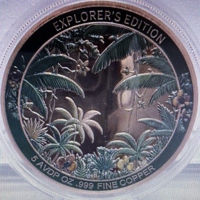 Explorer's Edition Colorized 5 Ounce Copper .999 Fine Parrot Tropical ...