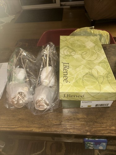 J. Renee Accent Beige Pleated Satin Women's Shoes Size 9M New In Box | eBay