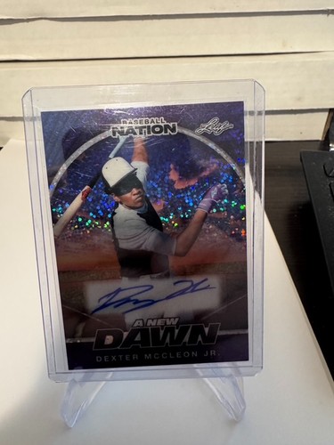 Dexter McCleon Jr. 2025 Leaf Baseball Nation Purple Sparkle Auto 4/8 RC ...