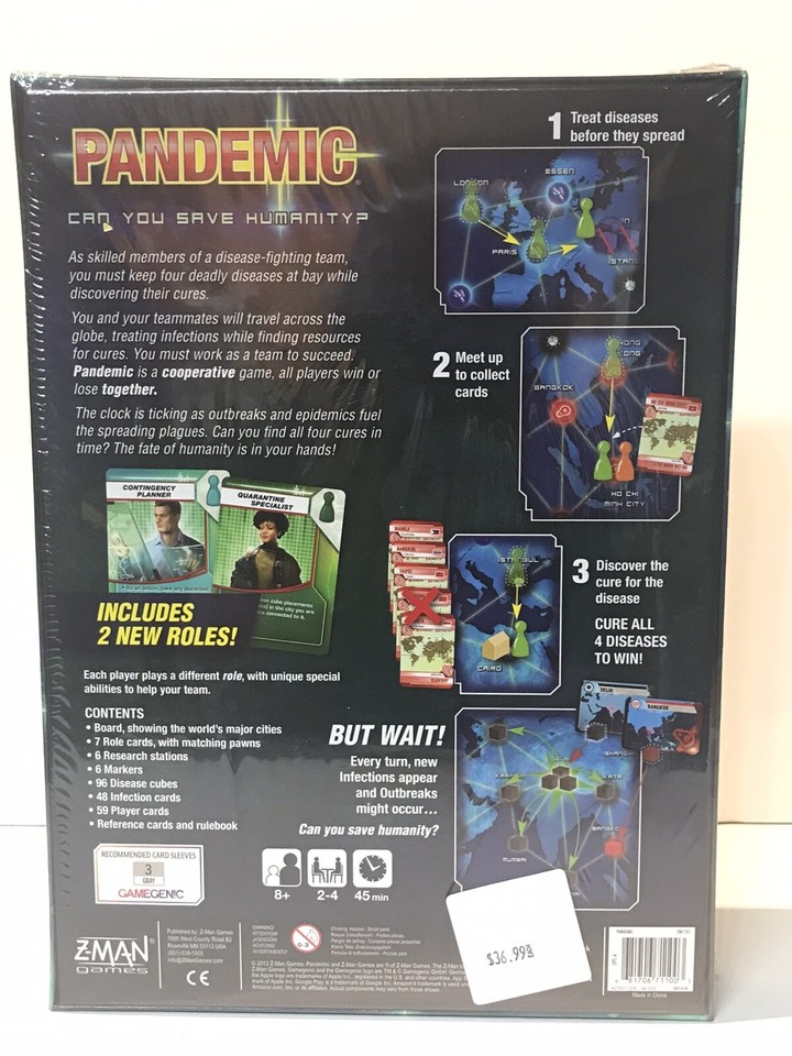 Pandemic Board Game By Z-Man Games NEW & SEALED 681706711003| eBay