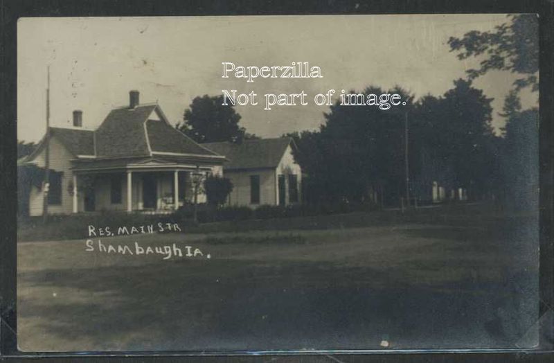 IOWA Shambaugh RPPC 1908 RESIDENTIAL MAIN STREET SCENE Exc+ | eBay
