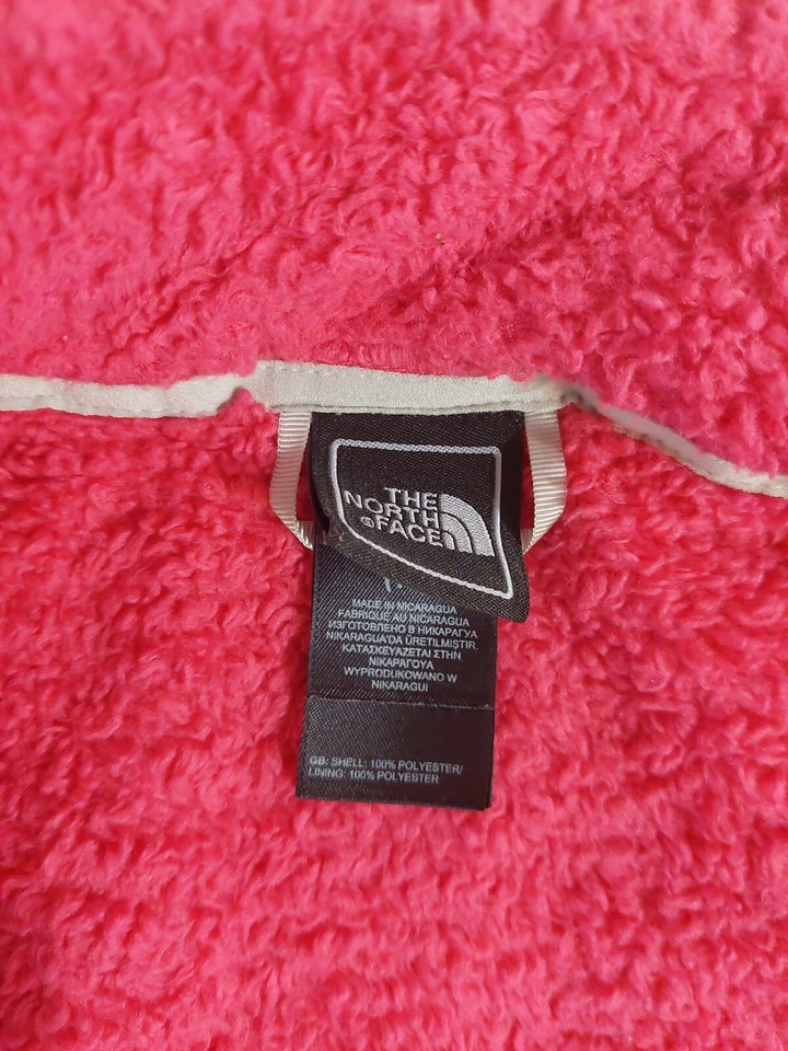 The North Face Girls XL (18) Pink Fuzzy Fleece Full Zip Jacket Warm ...